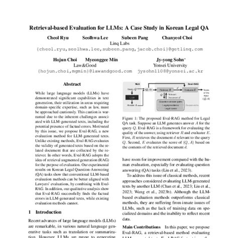 Retrieval Based Evaluation For LLMs A Case Study In Korean Legal QA ACL Anthology