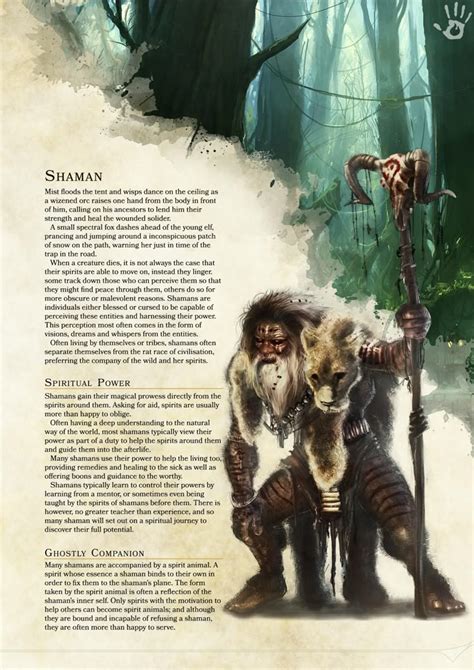Homebrew Shaman Class 5e By Redditor Pattycakeee Dungeons And Dragons