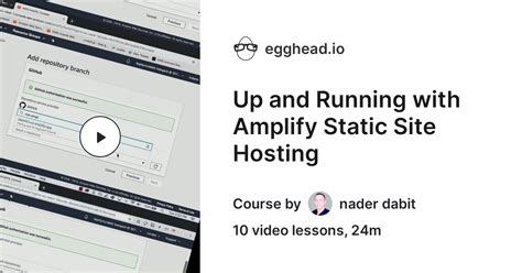 Online Course Up And Running With Amplify Static Site Hosting From Egghead Io Class Central