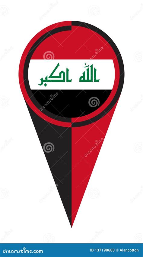 iraq map pointer location flag stock vector illustration of world