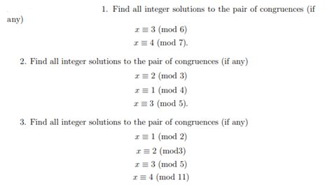 Solved 1 Find All Integer Solutions To The Pair Of