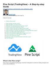 A Comprehensive Guide To Pine Script Backtesting Indicators Course Hero