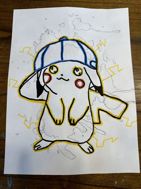 Spill Effect Pikachu With Color Online Artsum India