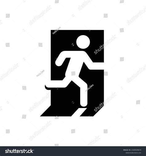Exit Door Symbol Evacuation Symbol Vector Stock Vector Royalty Free 2169509679 Shutterstock