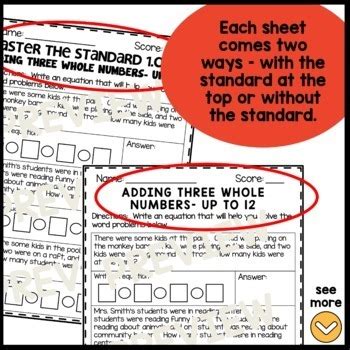 Adding 3 Numbers Word Problems Worksheets 1 OA A 2 We Are Better Together