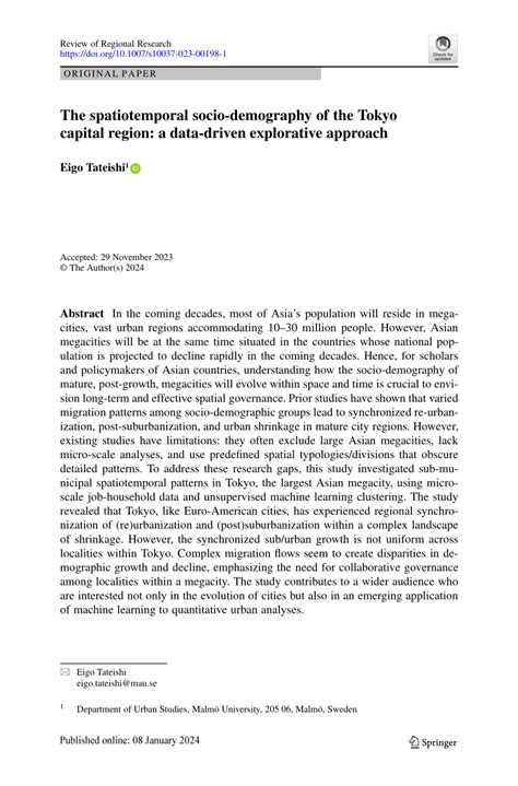 Pdf The Spatiotemporal Socio Demography Of The Tokyo Capital Region A Data Driven Explorative