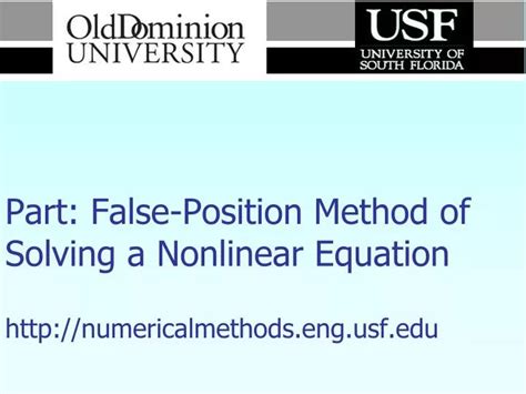 PPT Numerical Methods Part False Position Method Of Solving A