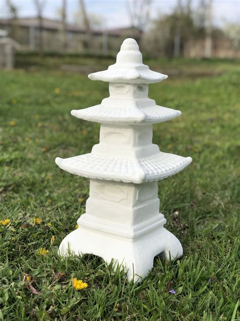 Садова фігура скульптура білий Японський будиночок для декору саду з цементу ручної роботи 46