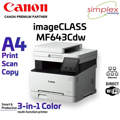 Canon Imageclass Mf643cdw 3 In 1 Colour Multifunction Laser Printer