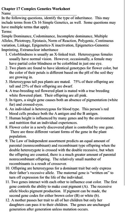 Solved Chapter 7 Compiler Genetics Worksheet Name In The Following