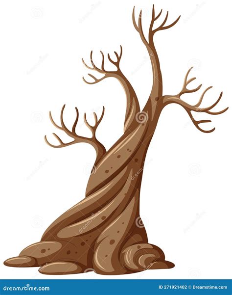 Isolated Tree Without Leaves Cartoon Stock Vector Illustration Of