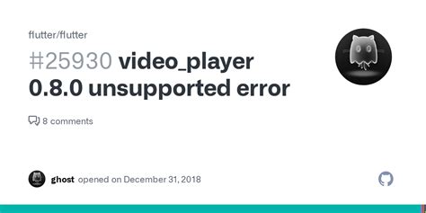 Video Player Unsupported Error Issue Flutter Flutter GitHub