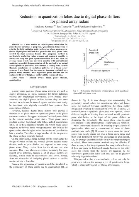 Pdf Reduction In Quantization Lobes Due To Digital Phase Shifters For