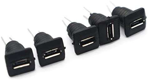 Electronic Spices Pack Of Panel Mounting Mini Micro USB Black The News Caravan
