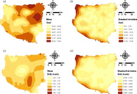 Spatial Distributions Of A Mean Prediction And B Standard Deviation