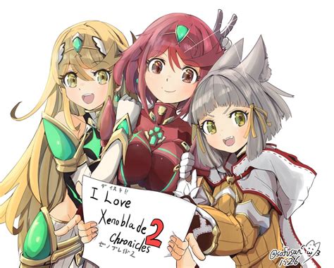 Pyra Mythra And Nia Xenoblade Chronicles And More Drawn By Sofusan Danbooru