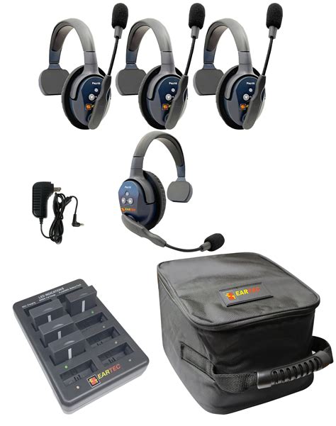 Eartec Co Ultralite Pro16 Etp4s 4 Person Wireless Intercom System 1x Single Ear Main Headset