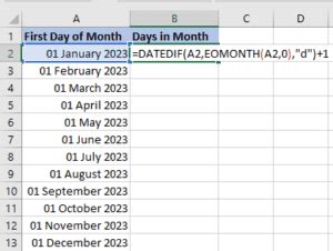 How To Get Total Days In Month In Excel Easy Ways