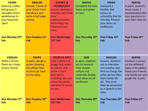 Miss Halls Year 3 Homework Grid