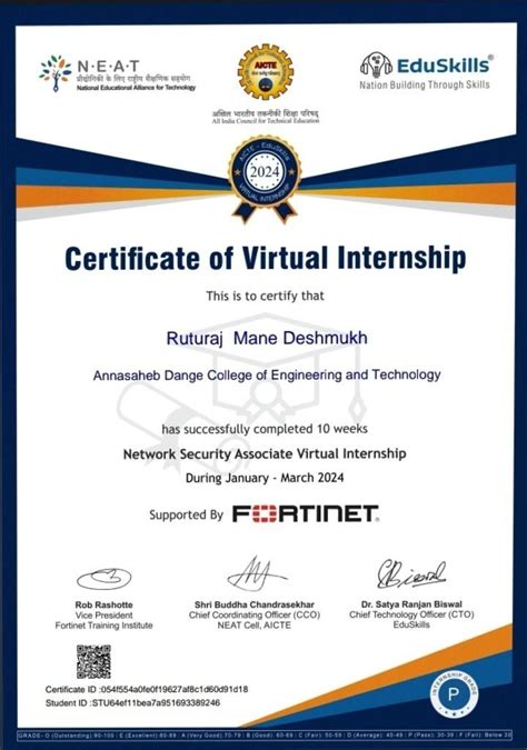 ruturaj mane deshmukh on linkedin aicteinternship fortinetnetworking
