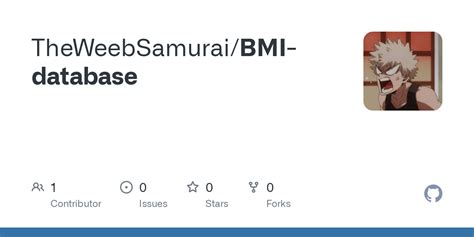 Github Theweebsamurai Bmi Database