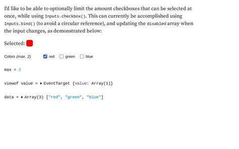 Adding A Max Selected Option To Inputscheckbox Nicholas Ortenzio Observable
