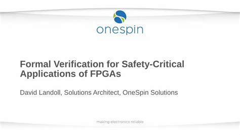 Pdf Formal Verification For Safety Critical Applications Of Fpgas • Formal Can Meet The