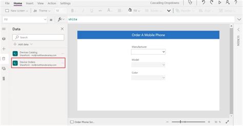 create cascading dependent dropdowns in power apps