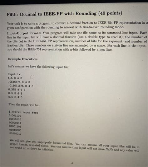 Solved Fifth Decimal To IEEE FP With Rounding Points Chegg