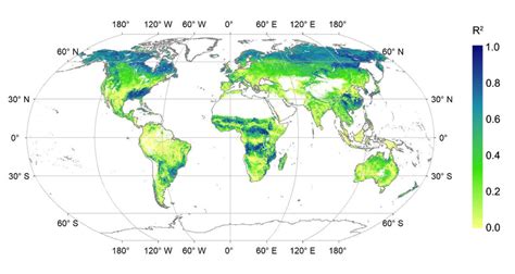Spatial Distribution Of The Coefficients Of Determination The Pixels Download Scientific
