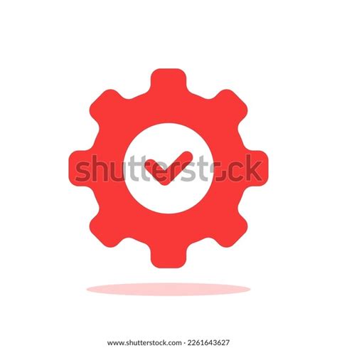 Red Gear Checkmark Like Efficient Product Stock Vector Royalty Free 2261643627 Shutterstock