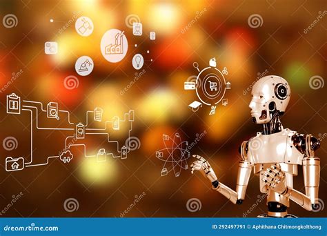 3d Robotic Render With Group Of Algorithm Design For Order Technology
