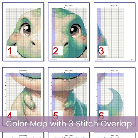 Baby T Rex Cross Stitch Pattern Simone Balman Art