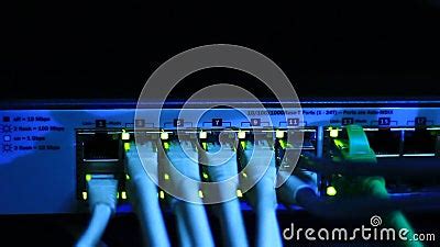 Ethernet Switch With Blinking LEDs Stock Video Video Of Empty Cabling