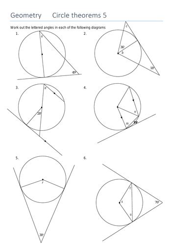 Circle Theorem Angle Between A Tangent And Its Radius Teaching Resources