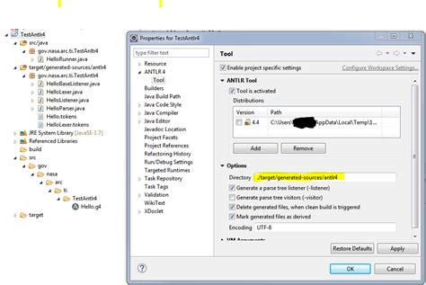 Antlr4 Under Eclipse Generates Sources Inside Incorrect Packages Stack Overflow
