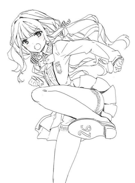 黑白 线稿 女生