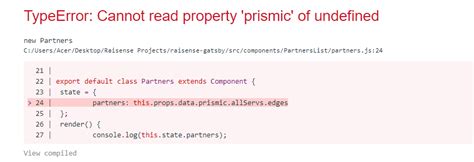 Reactjs Typeerror Cannot Read Property Prismic Of Undefined