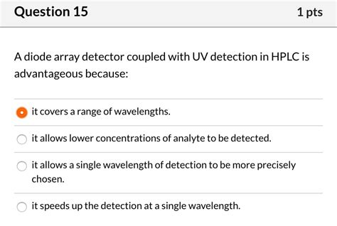 Solved Diode Array Detector Coupled With Uv Detection In Hplc Is
