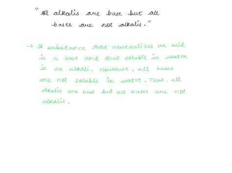 SOLVED Find The Answer From The Given Picture Why Are All Alkalis Bases But Not All Bases Are