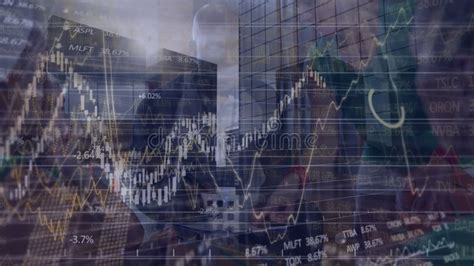 Animation Of Graphs Numbers Trading Board Building Diverse Basketball Players Talking At