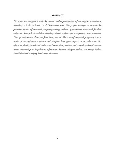 Sex Education Pdf Sex Education Adolescence