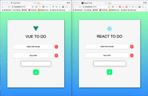 ایجاد یک برنامه یکسان در Vue و React تفاوت در چیست؟ مجله لورم ساز