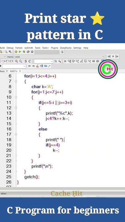 Print Alphabet Pattern In C Programming Cprogramming C Starpattern