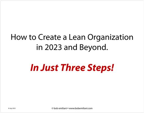 How To Create A Lean Organization