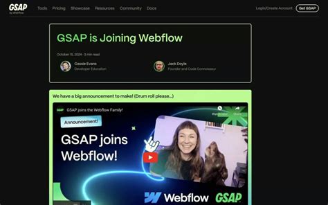 No Code Supply Co On Linkedin Gsap Is Joining Webflow Article No