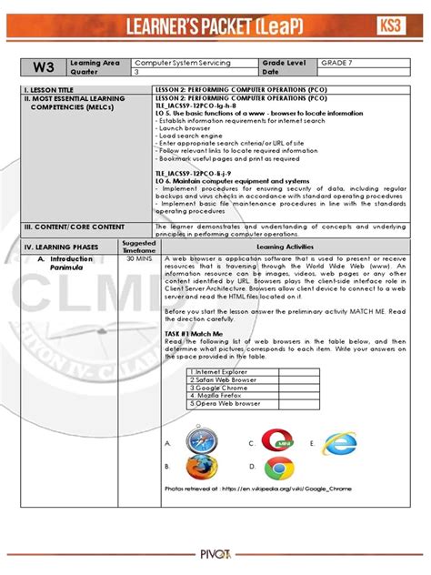 Tle Ict Cy7 W3 Pdf World Wide Web Internet And Web