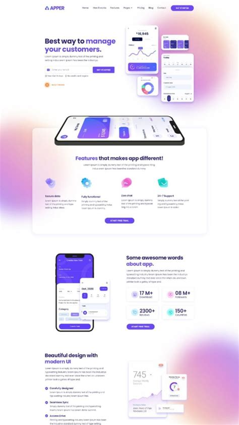 website ui ux design and landing page in figma xd or psd format
