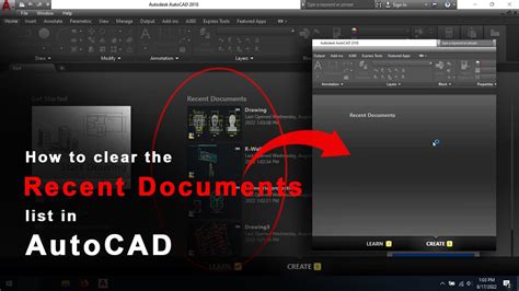 How To Clear The Recent Documents List In AutoCAD YouTube