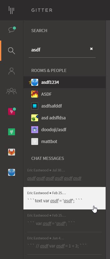 Message Search Result Text Too Dark With Dark Theme Vue Left Menu